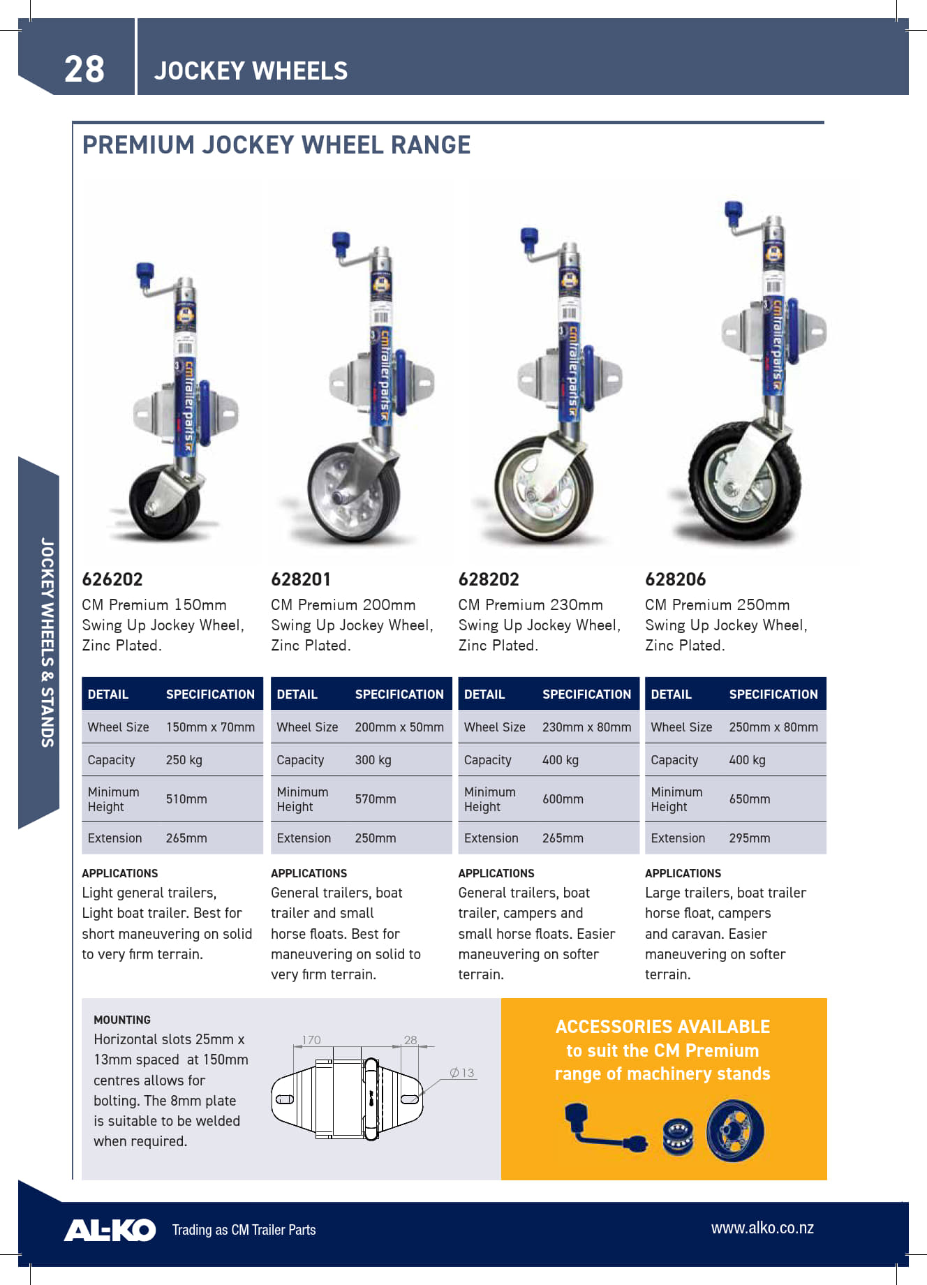 Premium Jockey Wheels | CM Trailer Parts | New Zealand Trailer Parts ...