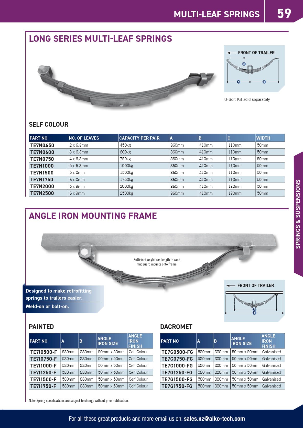 SPRINGS SINGLE AXLE | CM Trailer Parts | New Zealand Trailer Parts ...
